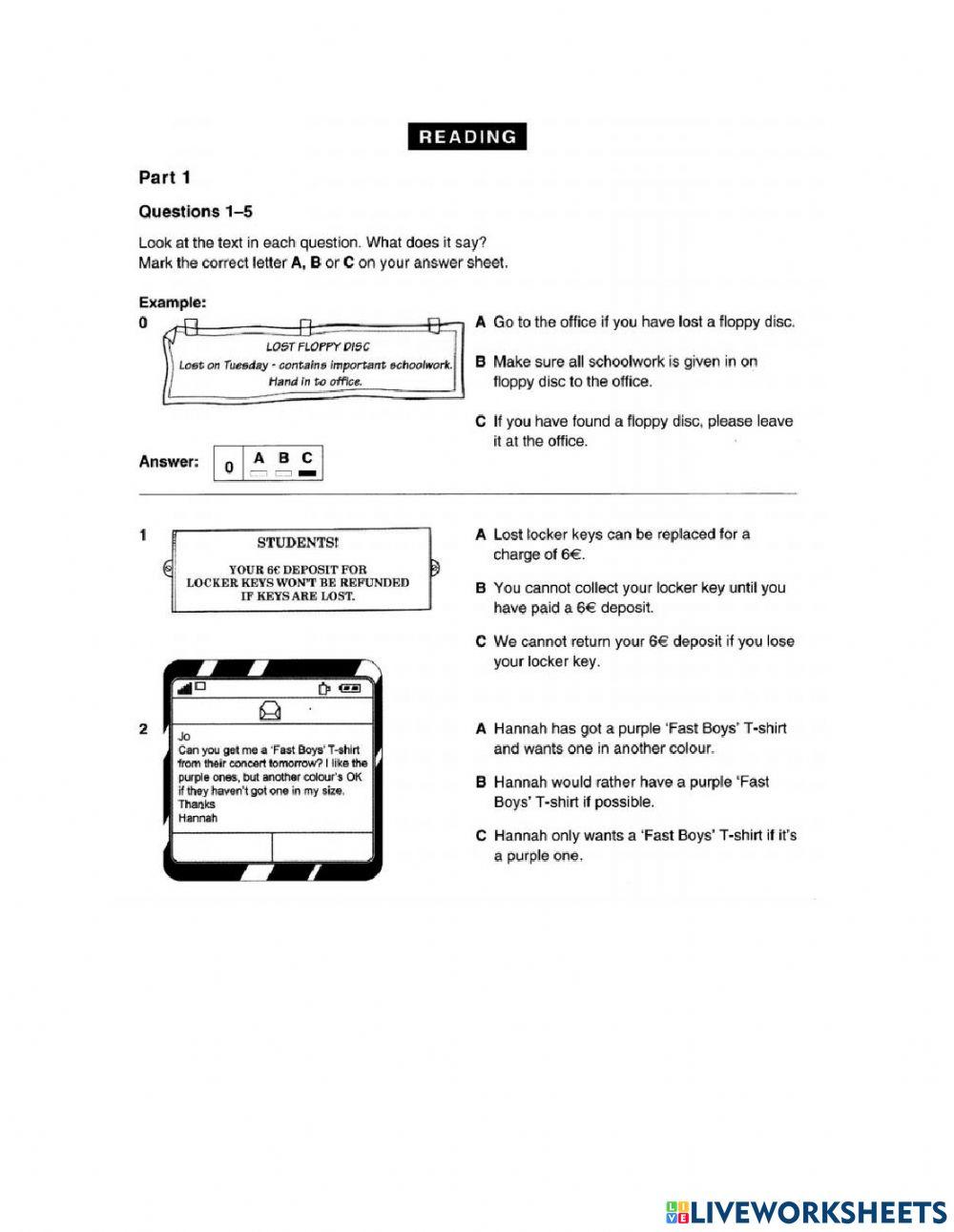 P1.t1.r.p1 worksheet | Live Worksheets