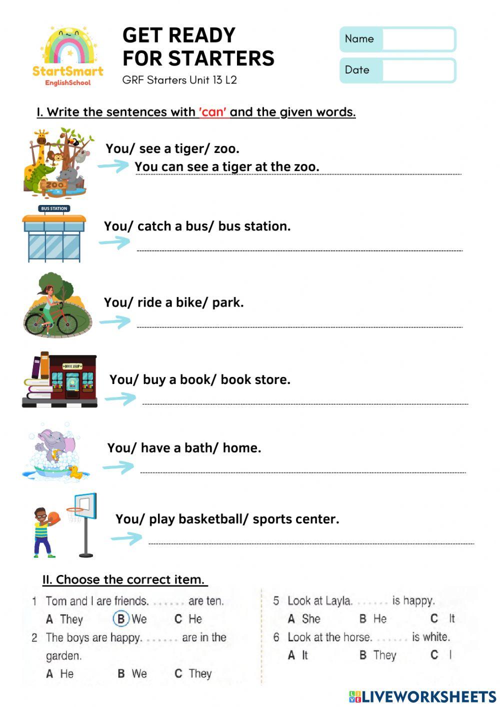GRF Starters Unit 13 L2 online exercise for | Live Worksheets
