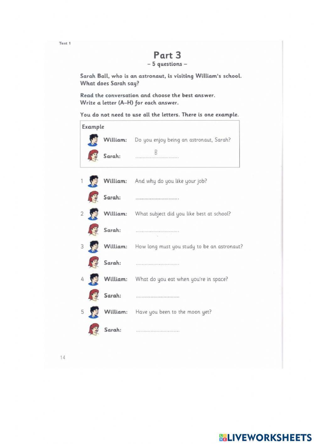 Flyers 8 - Test… | Free Interactive Worksheets | 4253660