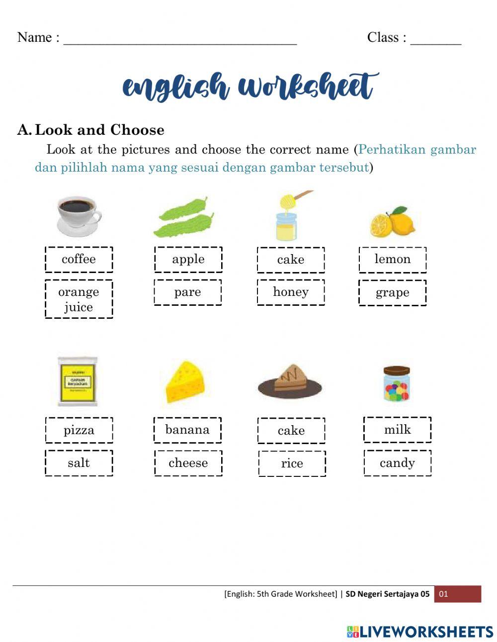 English Worksheet (Unit 1) worksheet | Live Worksheets