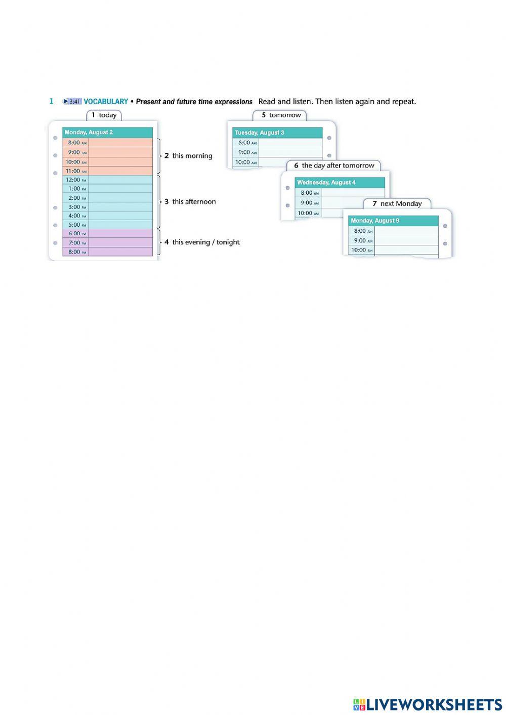 Present and future time expressions online exercise for | Live Worksheets