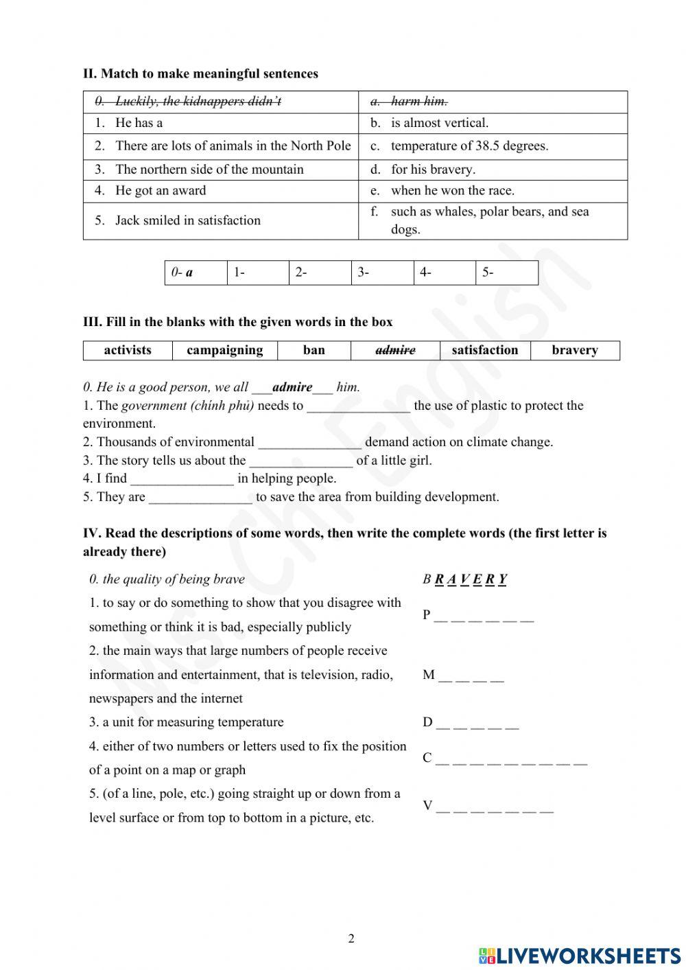 Foreign Teacher-S6-WEEK 2-U1-VOCAB2 worksheet | Live Worksheets