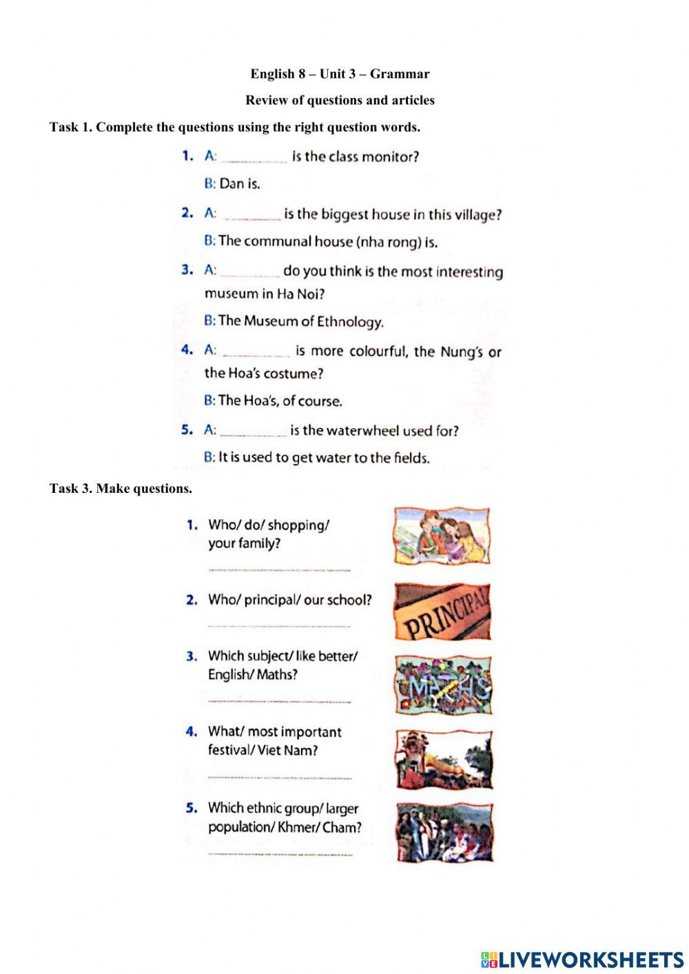 English 8 - Uni… | Free Interactive Worksheets | 2120933