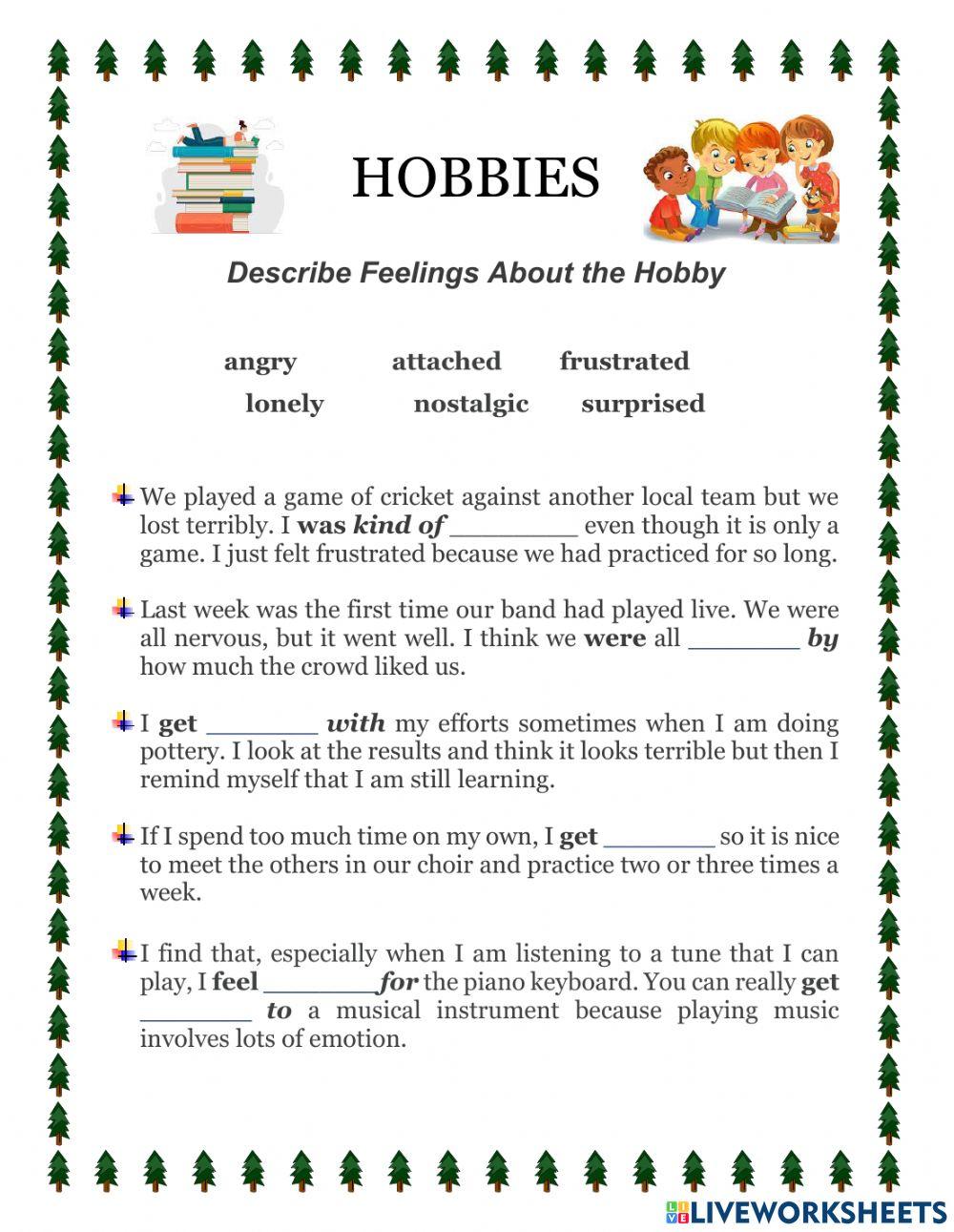 HOBBIES - speaking 2 online exercise for | Live Worksheets