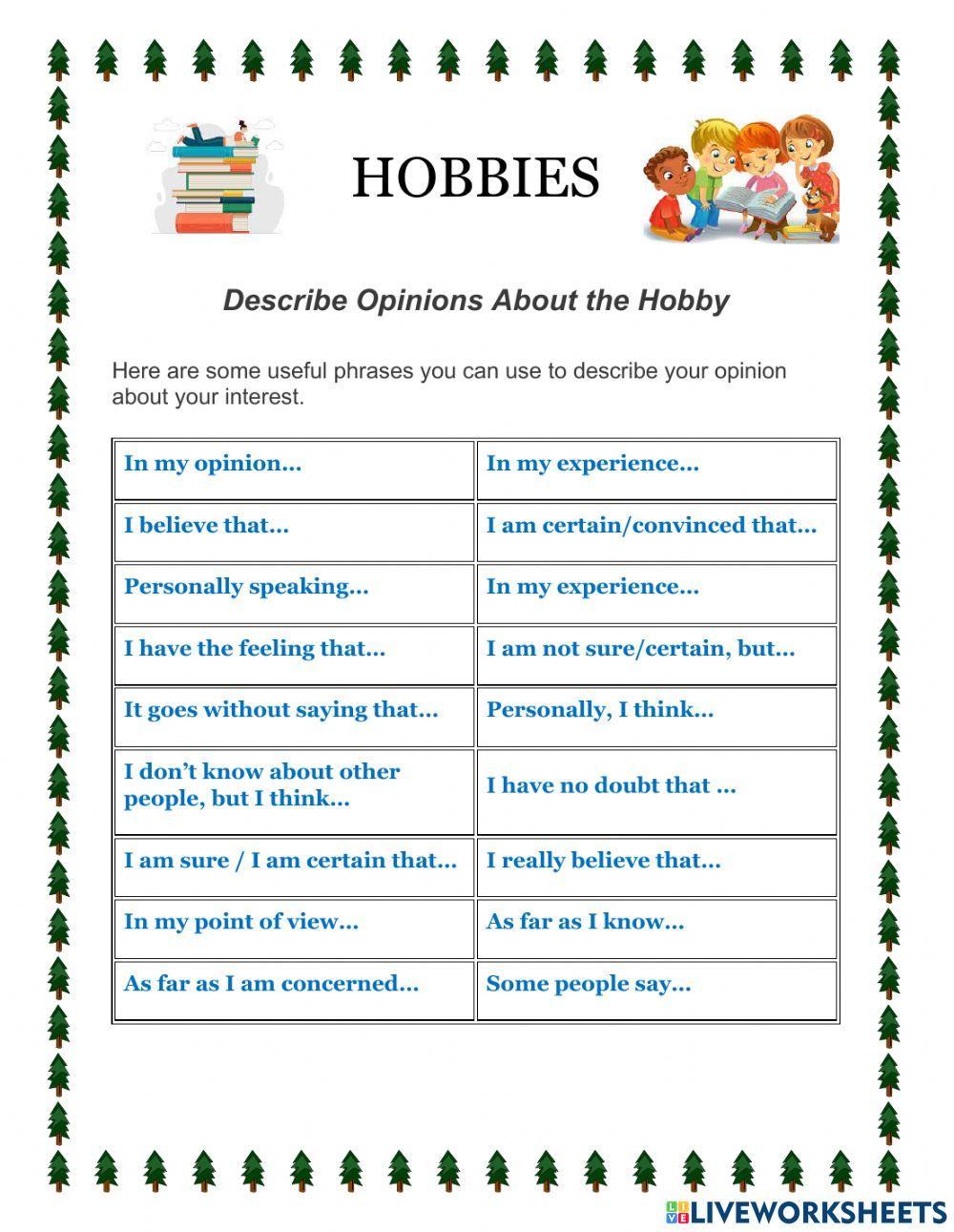 HOBBIES - speak… | Free Interactive Worksheets | 2120990