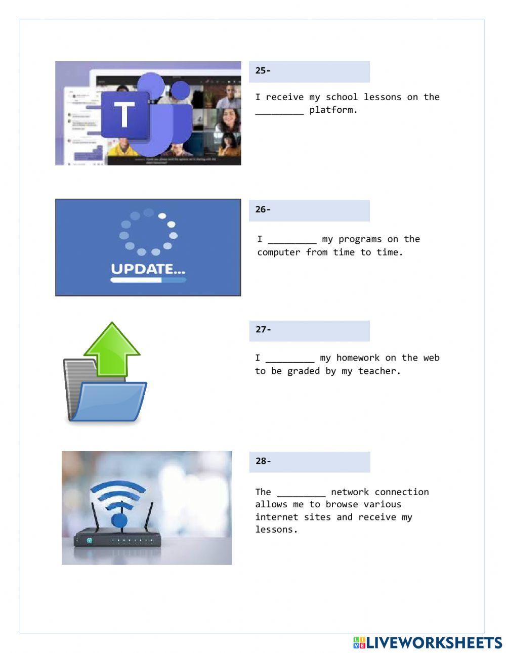 Informatic vocabulary and pronunciation worksheet | Live Worksheets