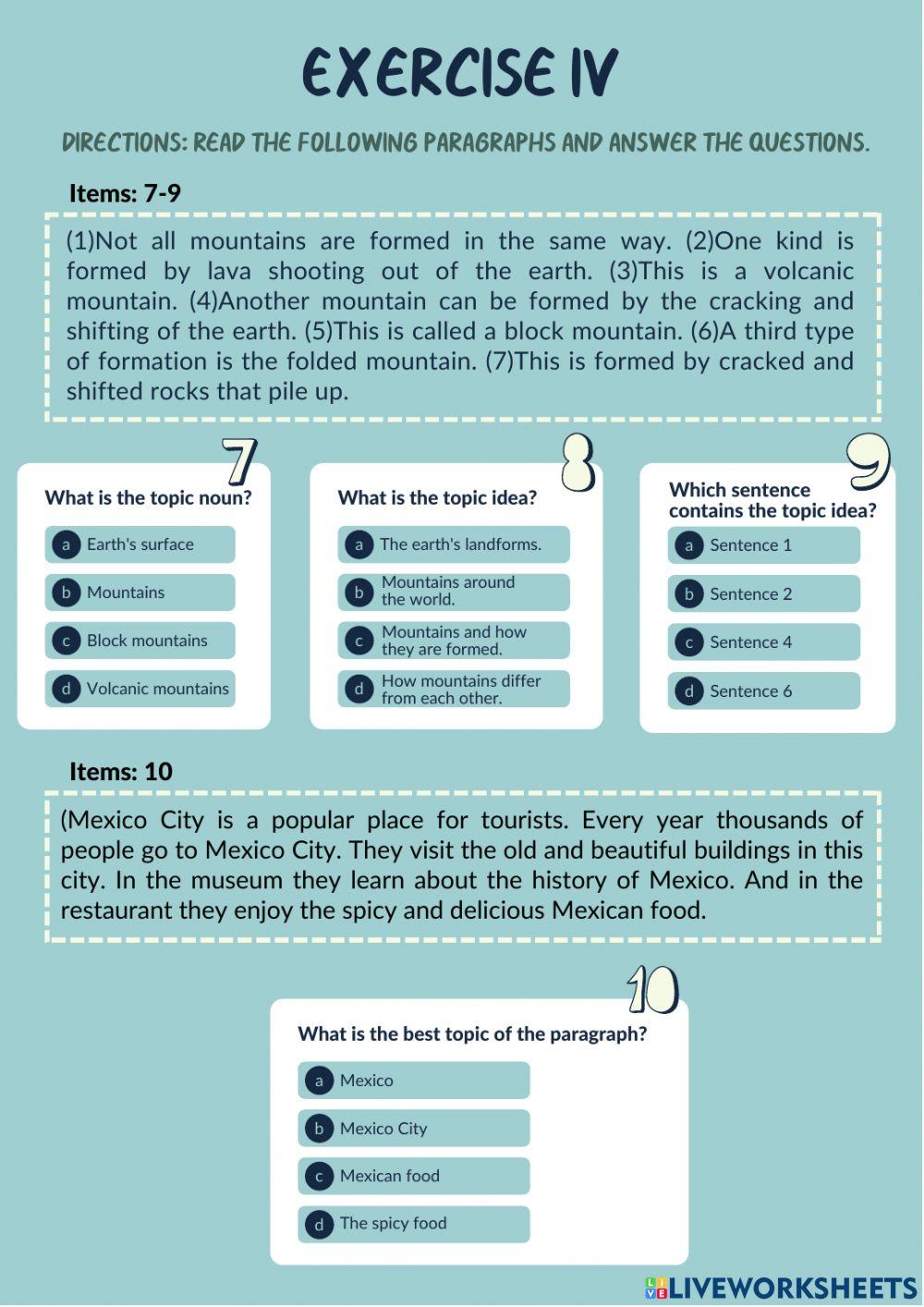3624518 | Reading for Topic and Main Idea Exercise4