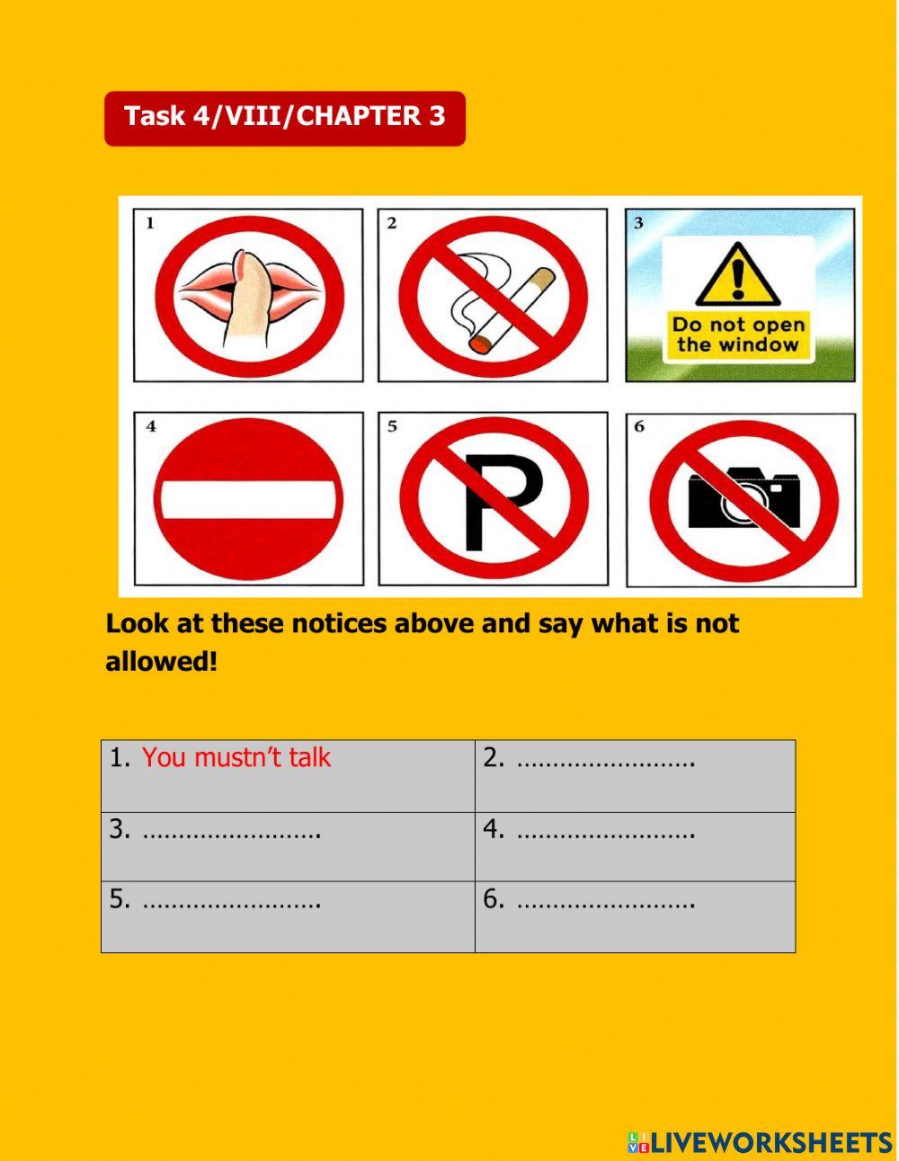 Task 4 Chapter 3 worksheet | Live Worksheets