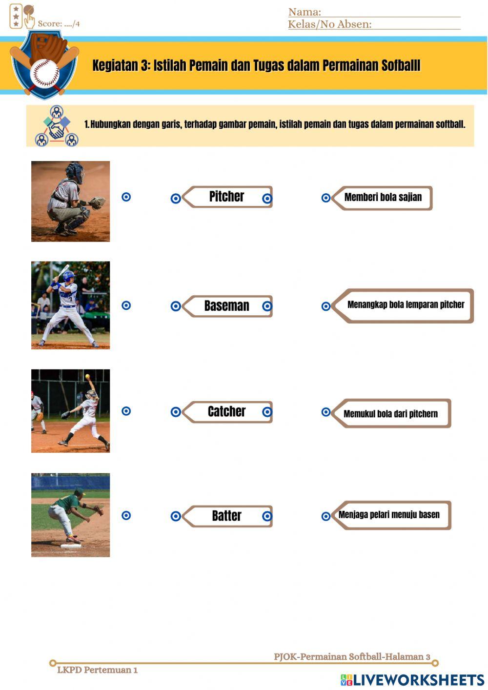 LKPD Softball worksheet | Live Worksheets