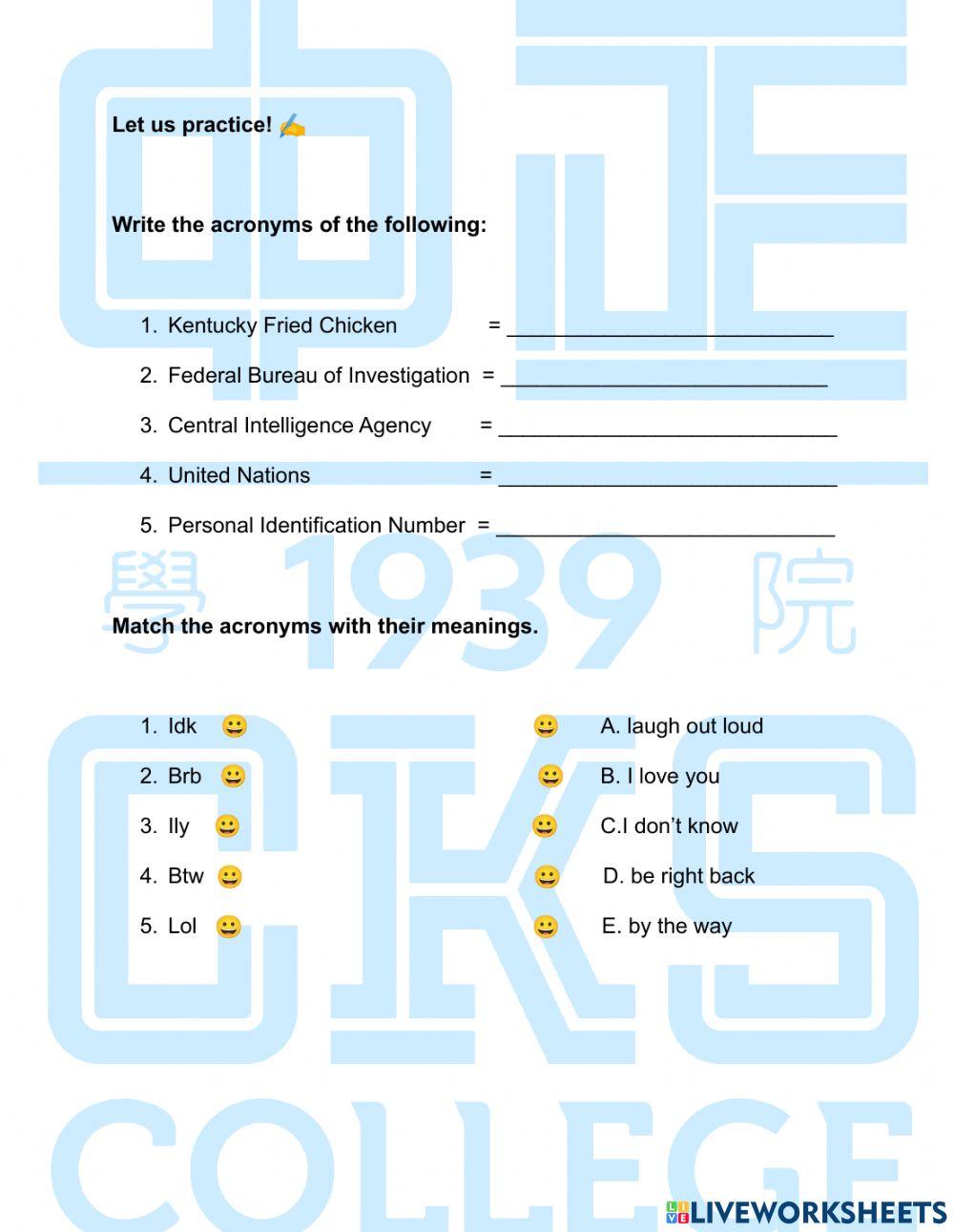 2122049 | Acronyms | Ana Blaise Gonzales