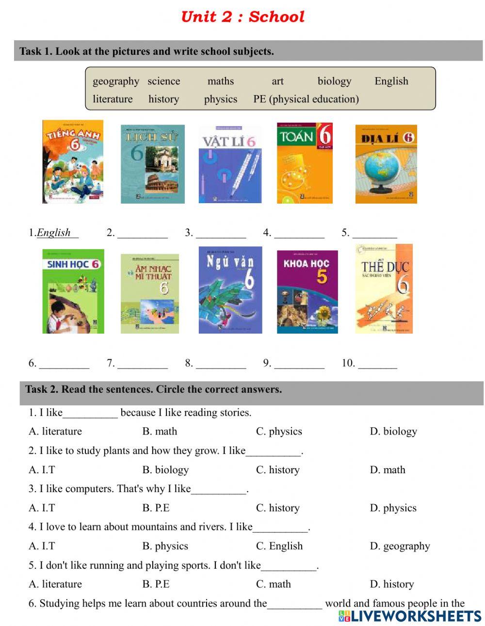 U6-ilsw-Unit 2 Vocab Ex worksheet | Live Worksheets