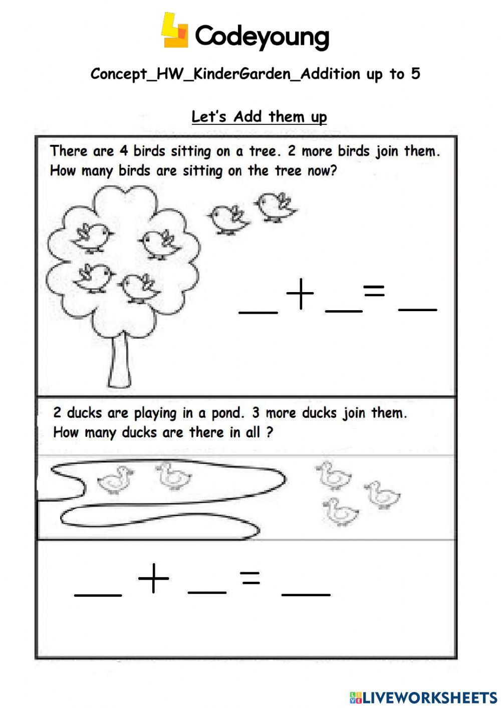 Addition | Free Interactive Worksheets | 2122079