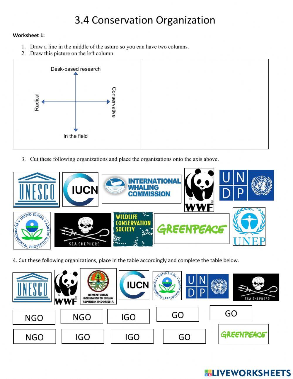 Conservation Or… | Free Interactive Worksheets | 2122104