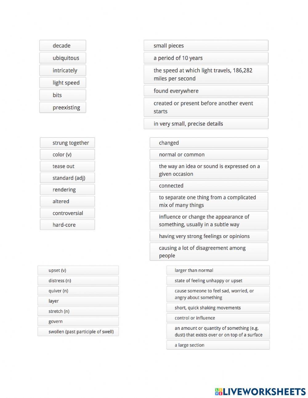 Reading online exercise for intermediate | Live Worksheets