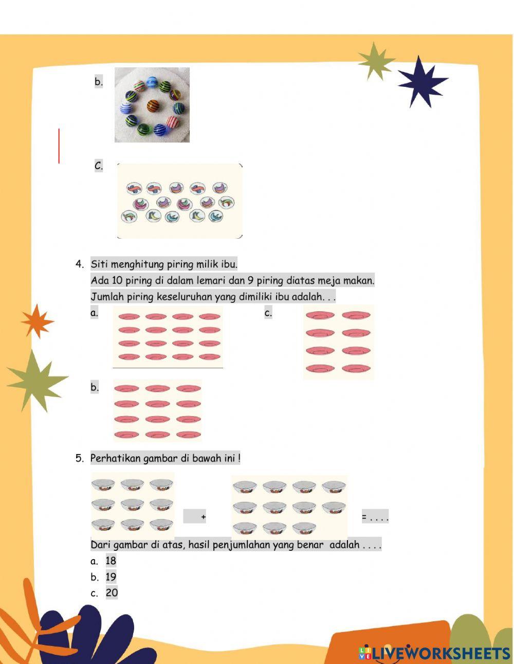 LKPD Matematika online exercise for Kelas 1 | Live Worksheets