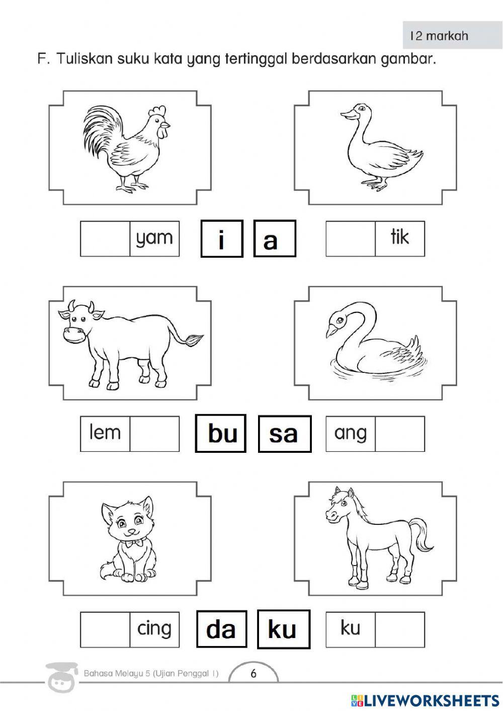 Bm - k2 - pg6 worksheet | Live Worksheets