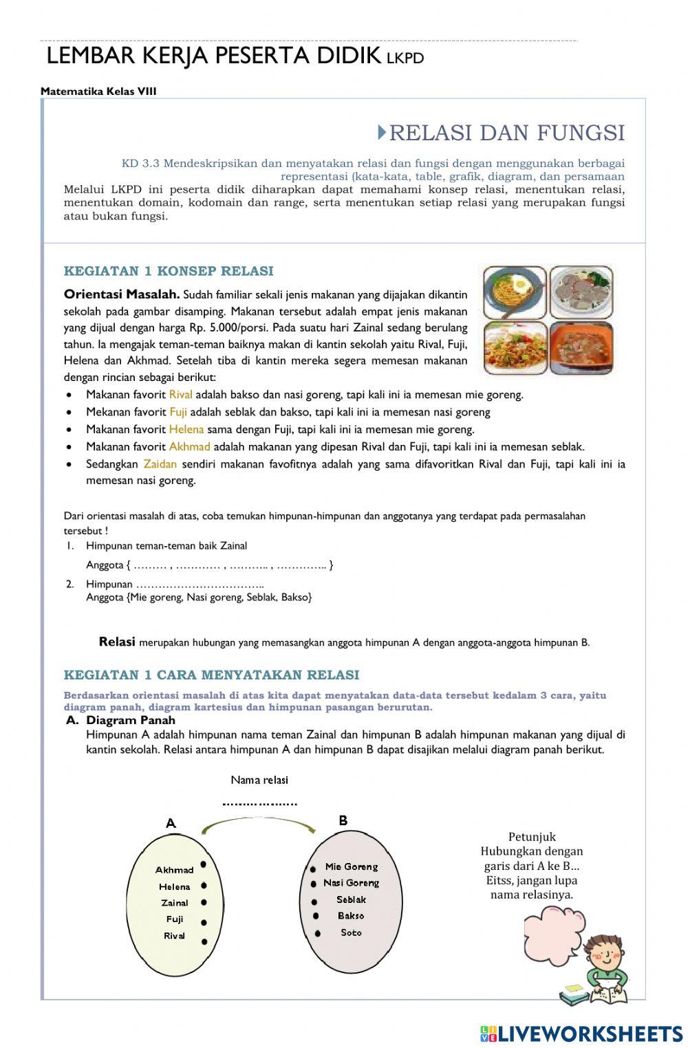 LKPD Relasi Kel… | Free Interactive Worksheets | 2123522