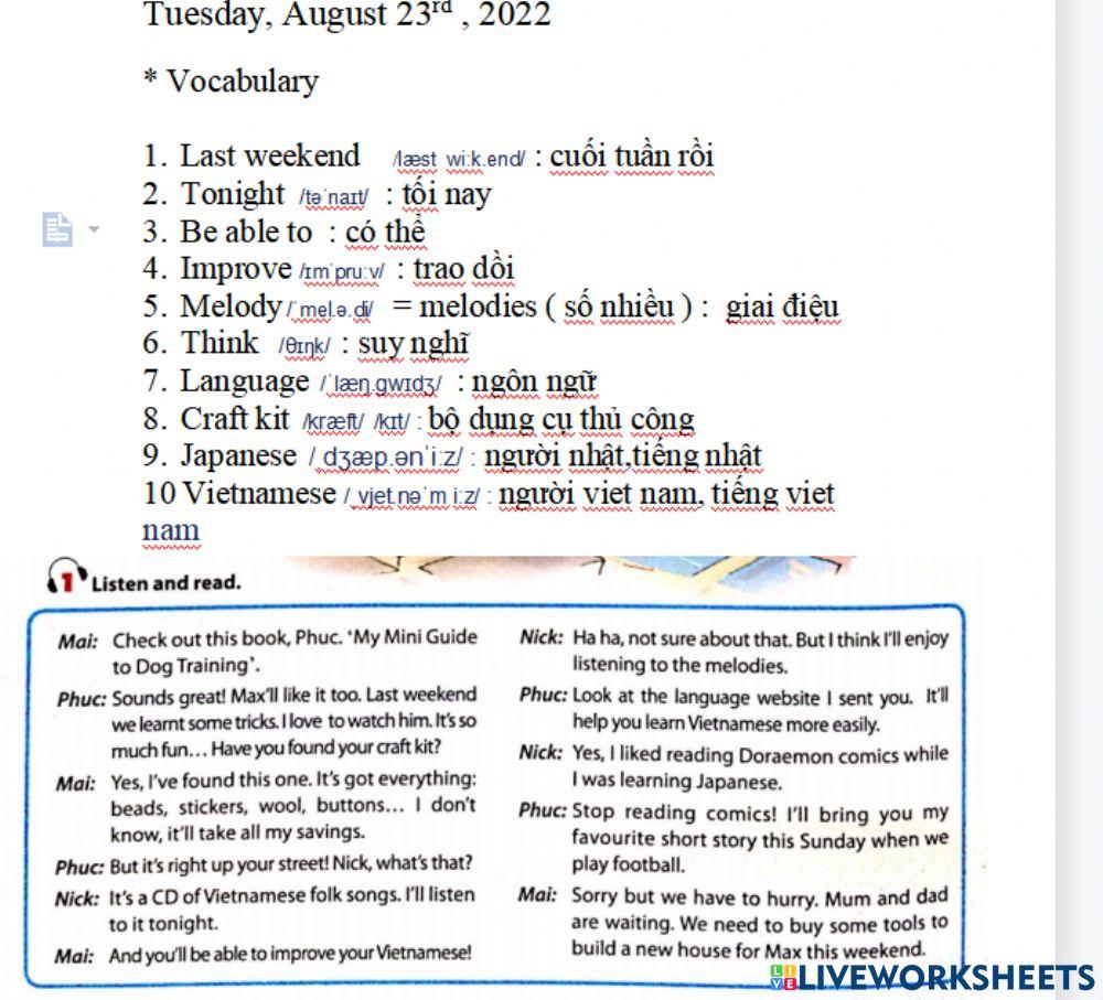 English 8 online pdf exercise for 3 | Live Worksheets