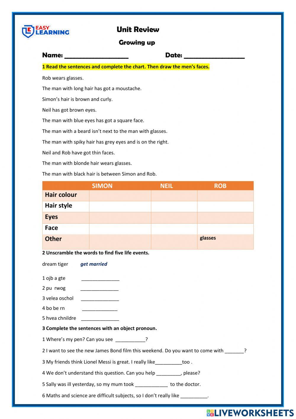 Unit review 2123576 | missveronicaluna | LiveWorksheets