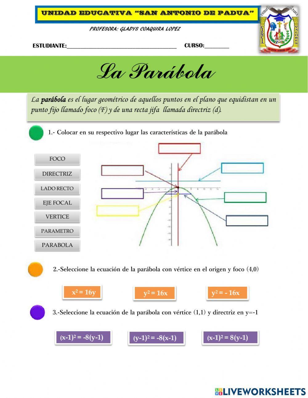 La Parábola UES… | Free Interactive Worksheets | 2123685