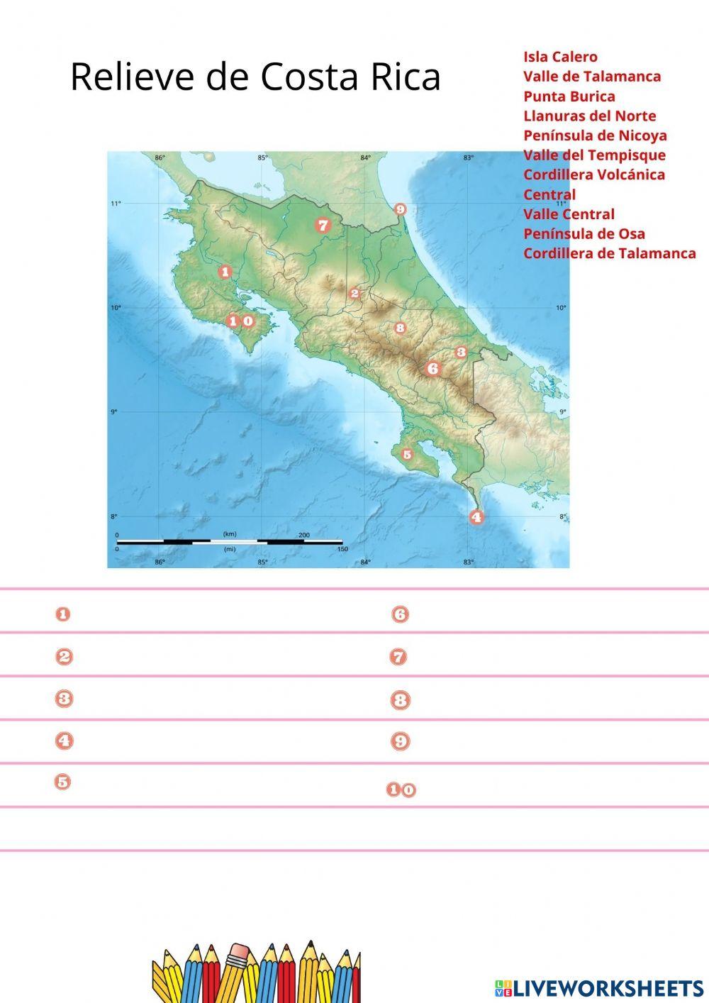 Relieve de CR worksheet | Live Worksheets