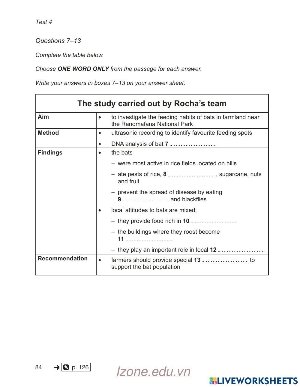 Reading test online exercise for grade 10 | Live Worksheets