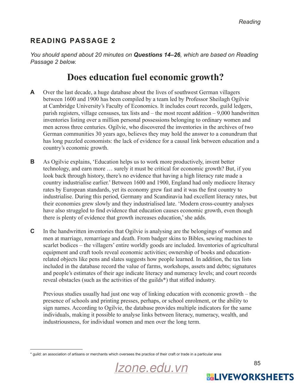 2124109 | Reading test | Nguyen Do Que | LiveWorksheets