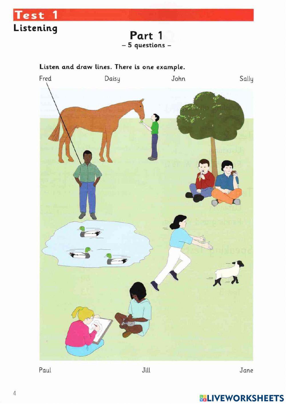 Listening online exercise for grade 4 | Live Worksheets