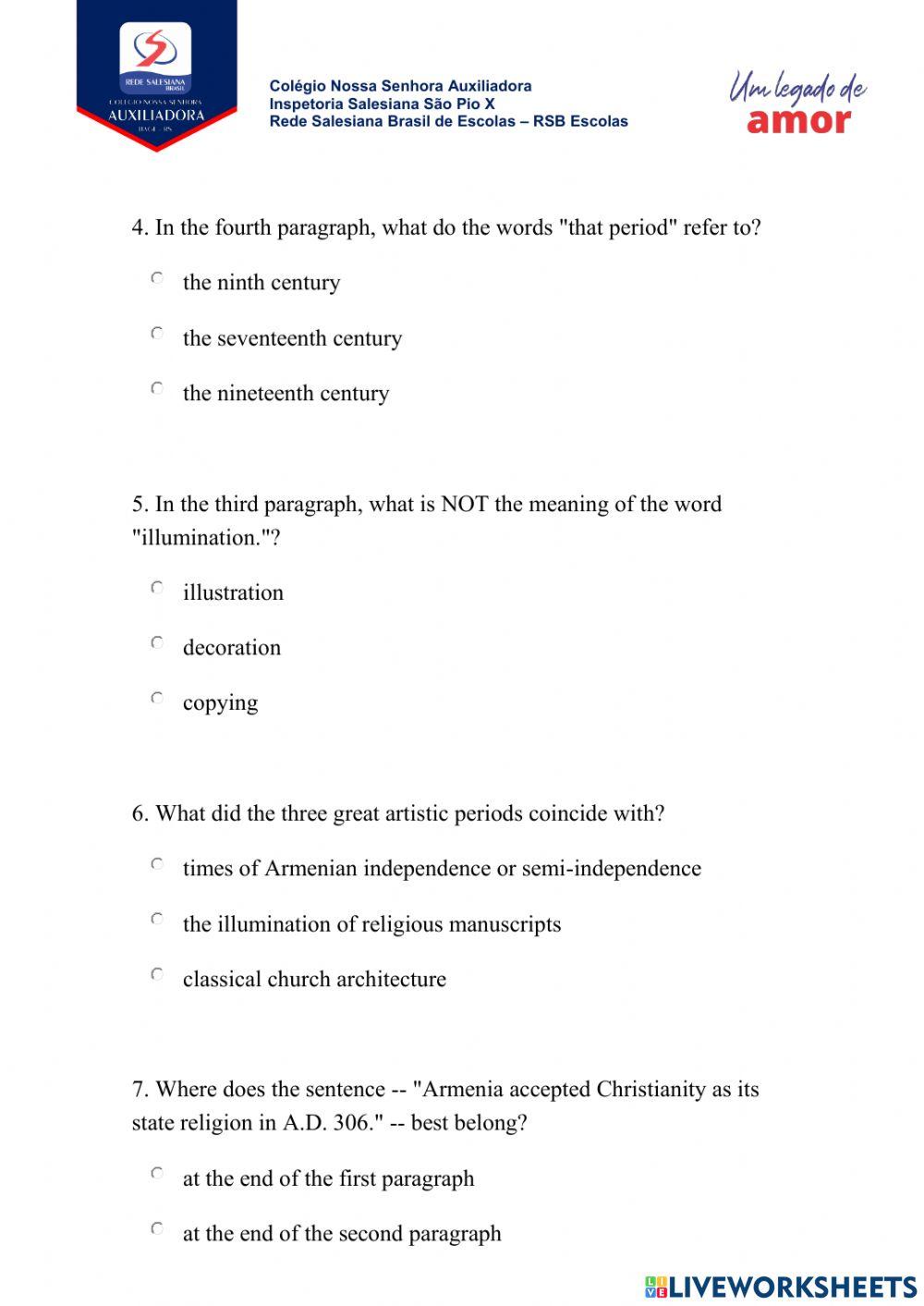 TOEFL Test on Culture | Dienifer Feijó Vieira (Teacher