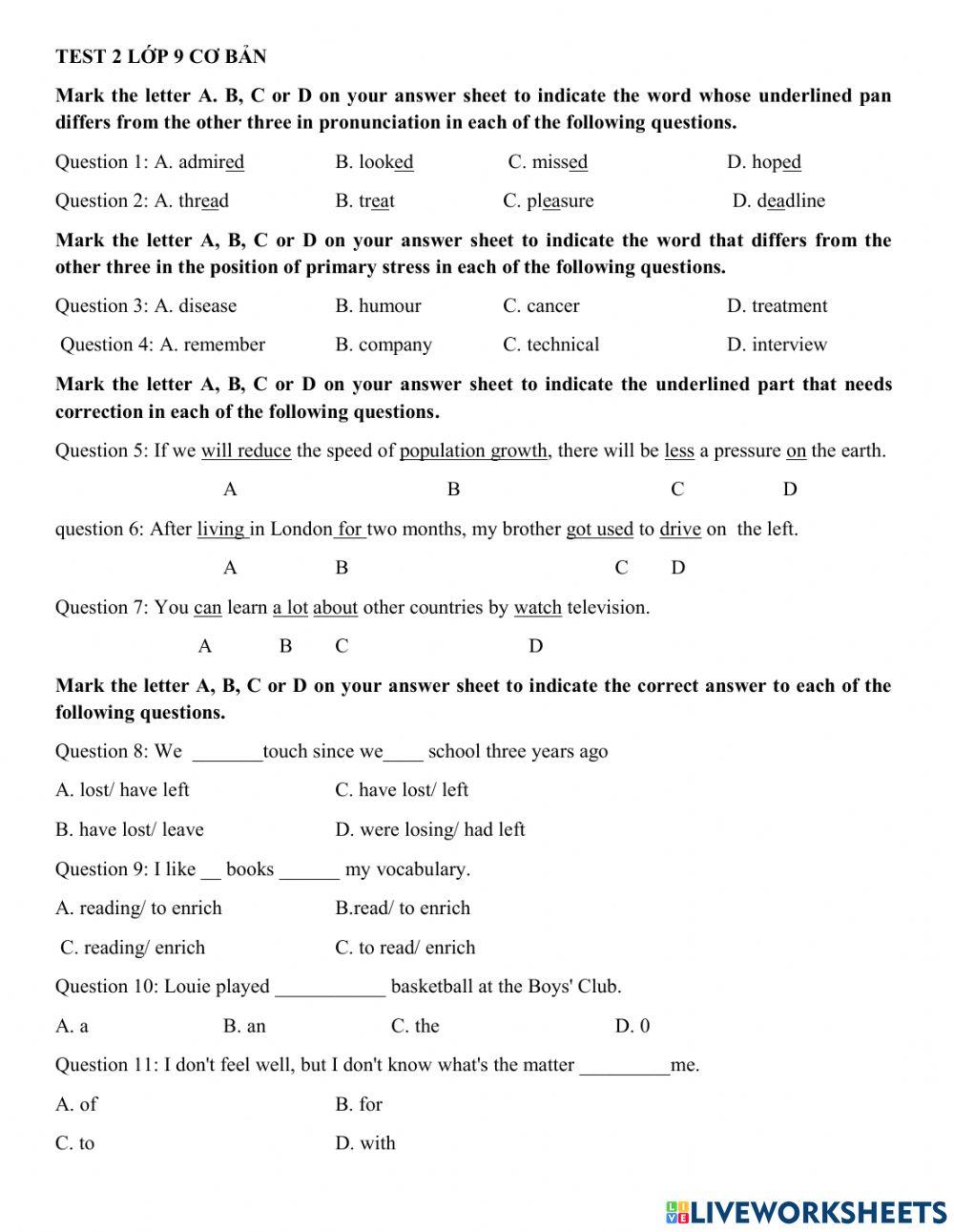 Test 2 cb 2124583 | hanhttt | LiveWorksheets