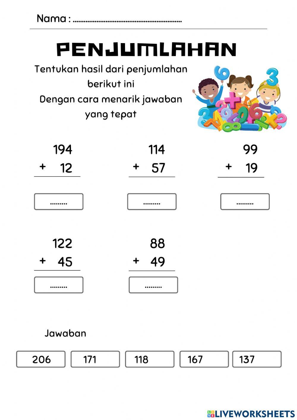 Matematika online exercise for KELAS 2 | Live Worksheets