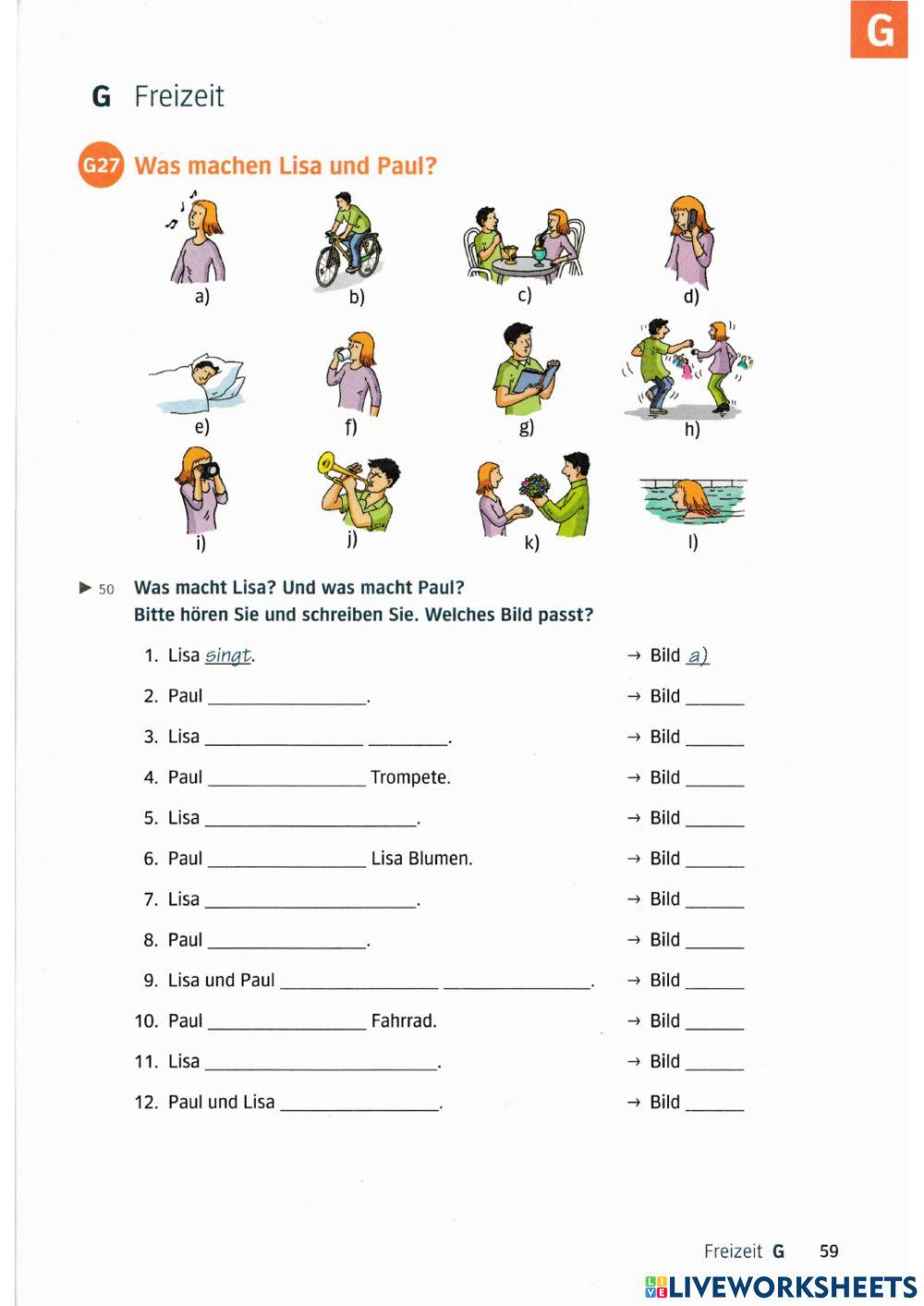 Freizeit | Free Interactive Worksheets | 2124841