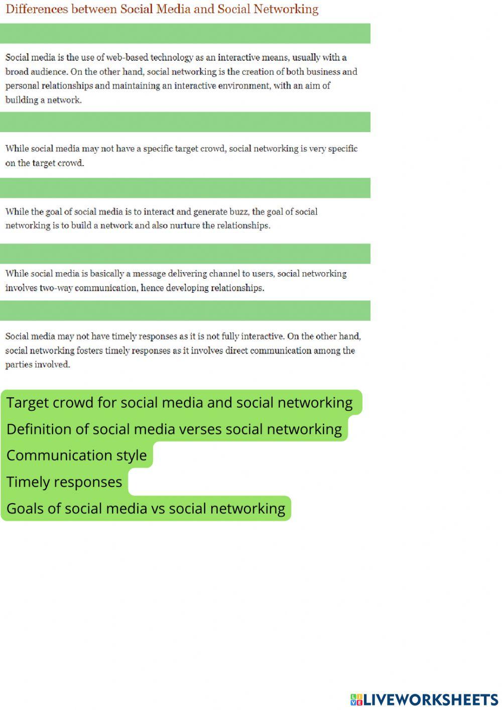 Social media vs Social Networking 2426 | Daniela