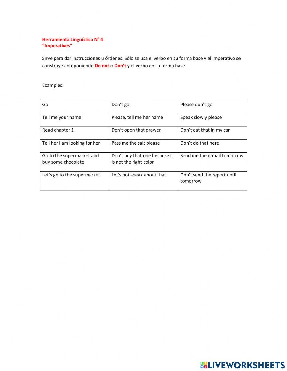 English tools worksheet | Live Worksheets
