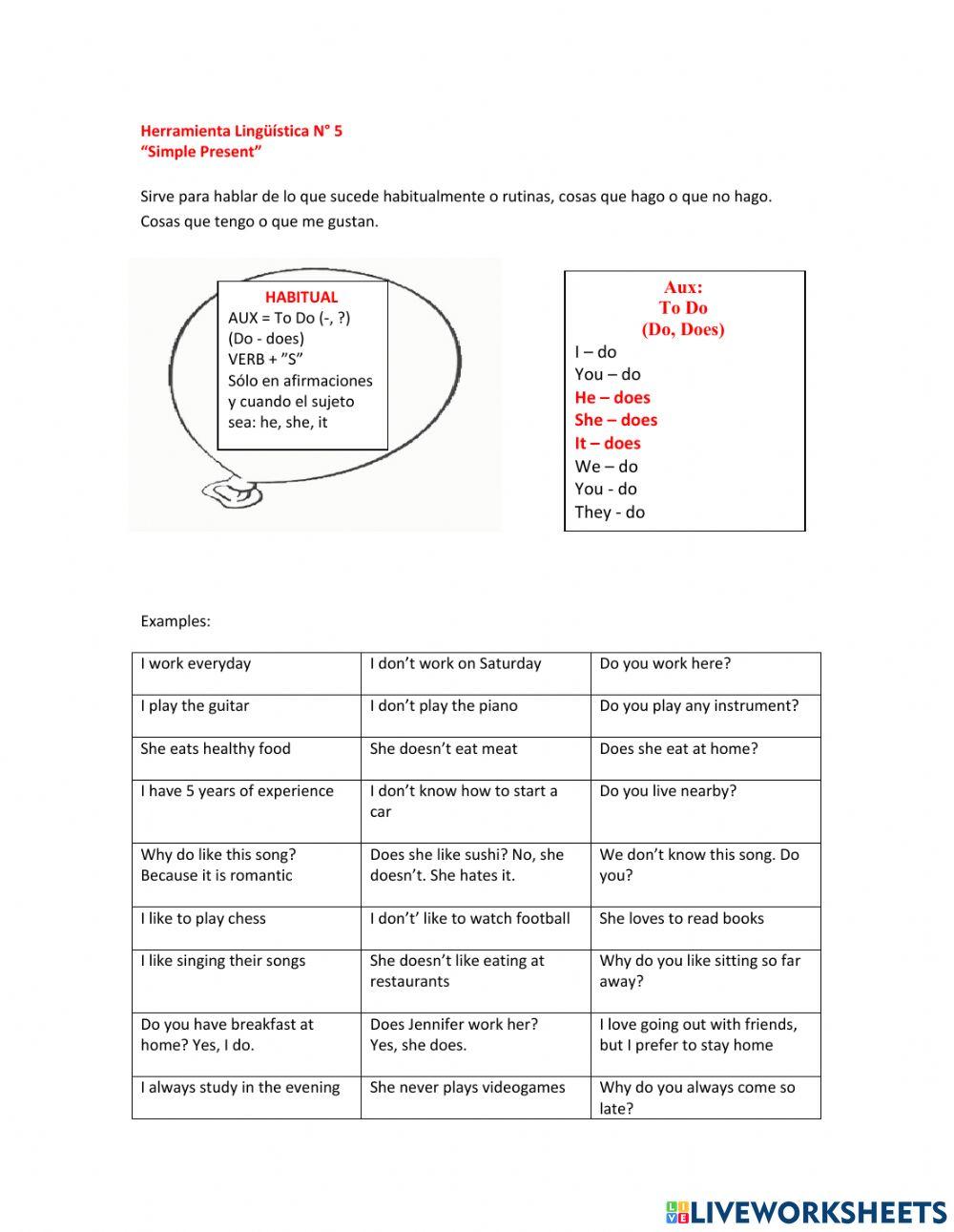 English tools worksheet | Live Worksheets