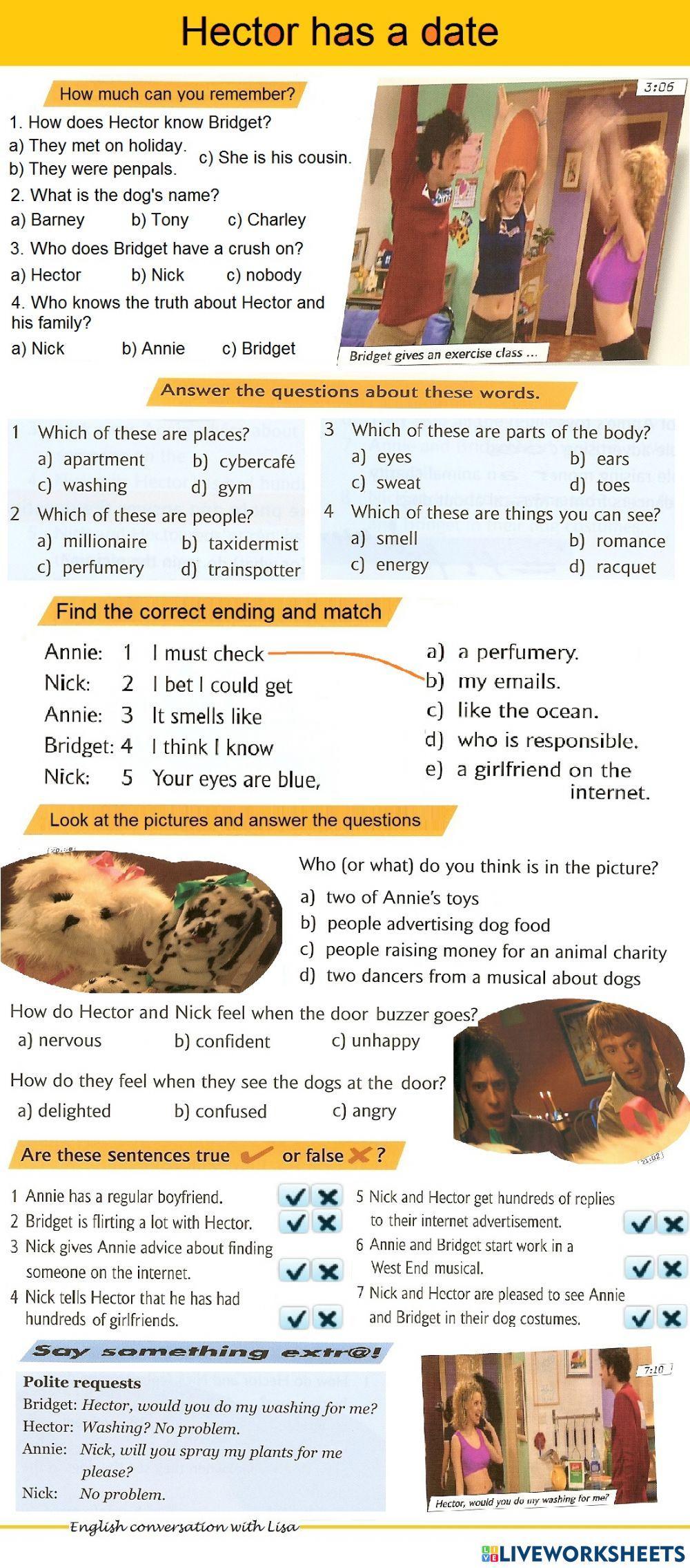 Hector has a date worksheet | Live Worksheets