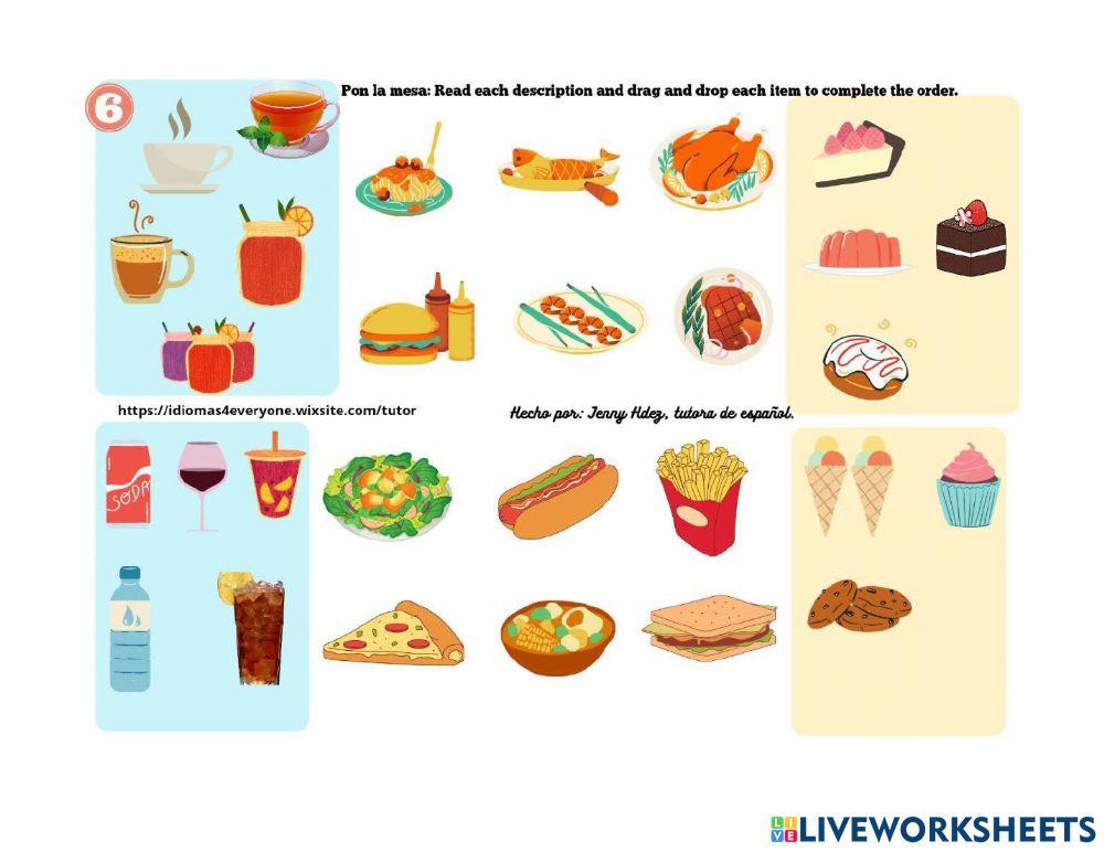 Comida online practice | Live Worksheets