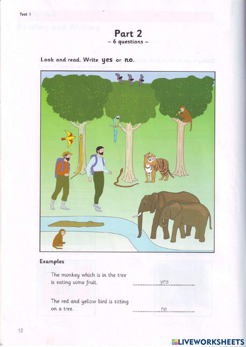 2418450 | MOVERS 1 - TEST 1 - READING - WRTING | Xuan