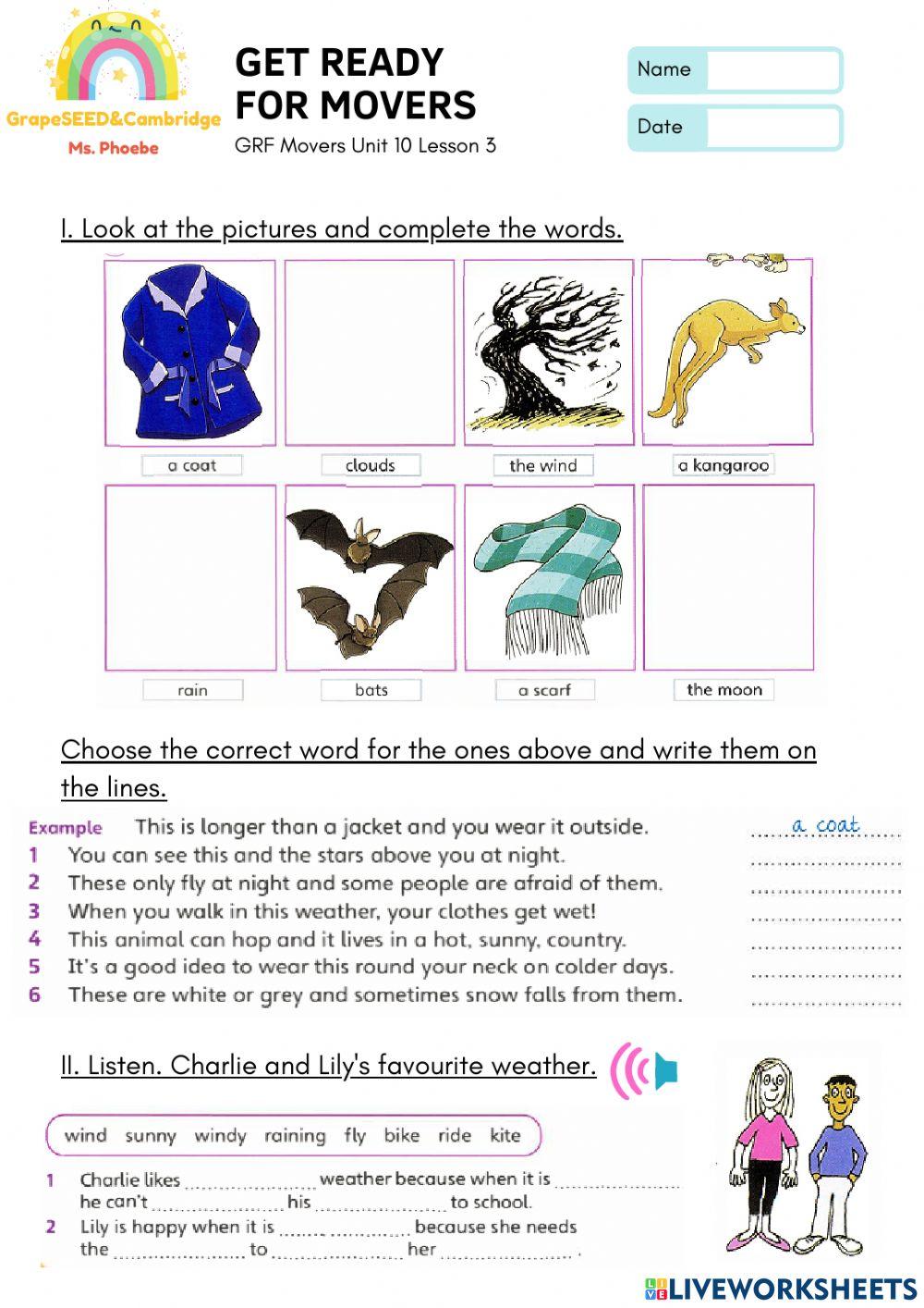 GRF Movers U10 L3 online exercise for | Live Worksheets