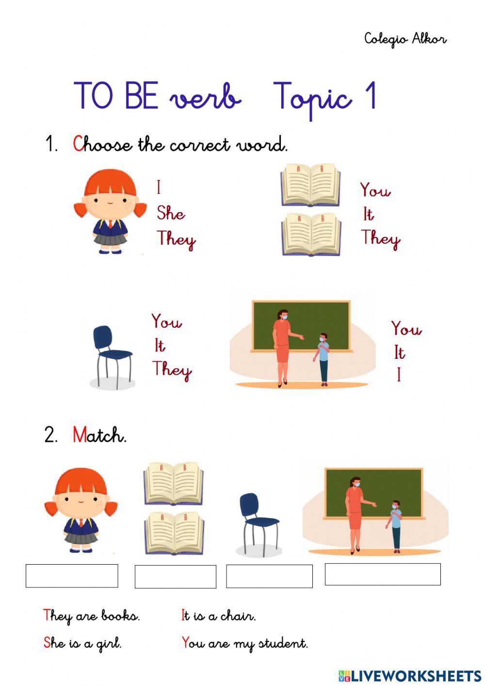To be verb online pdf activity | Live Worksheets