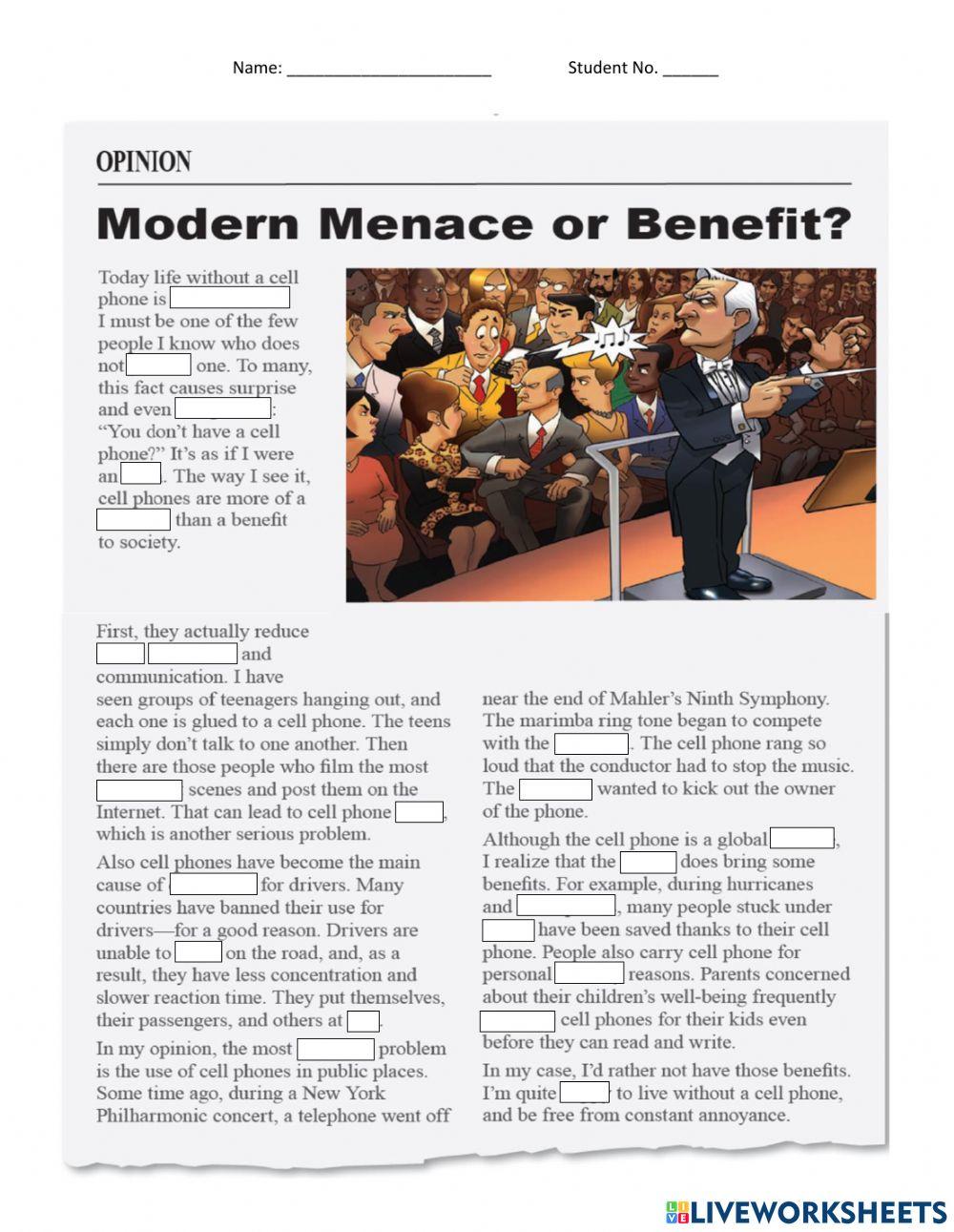 Modern Menace or Benefit? 2125909 | JEA-ANN MARIE PARAGAS