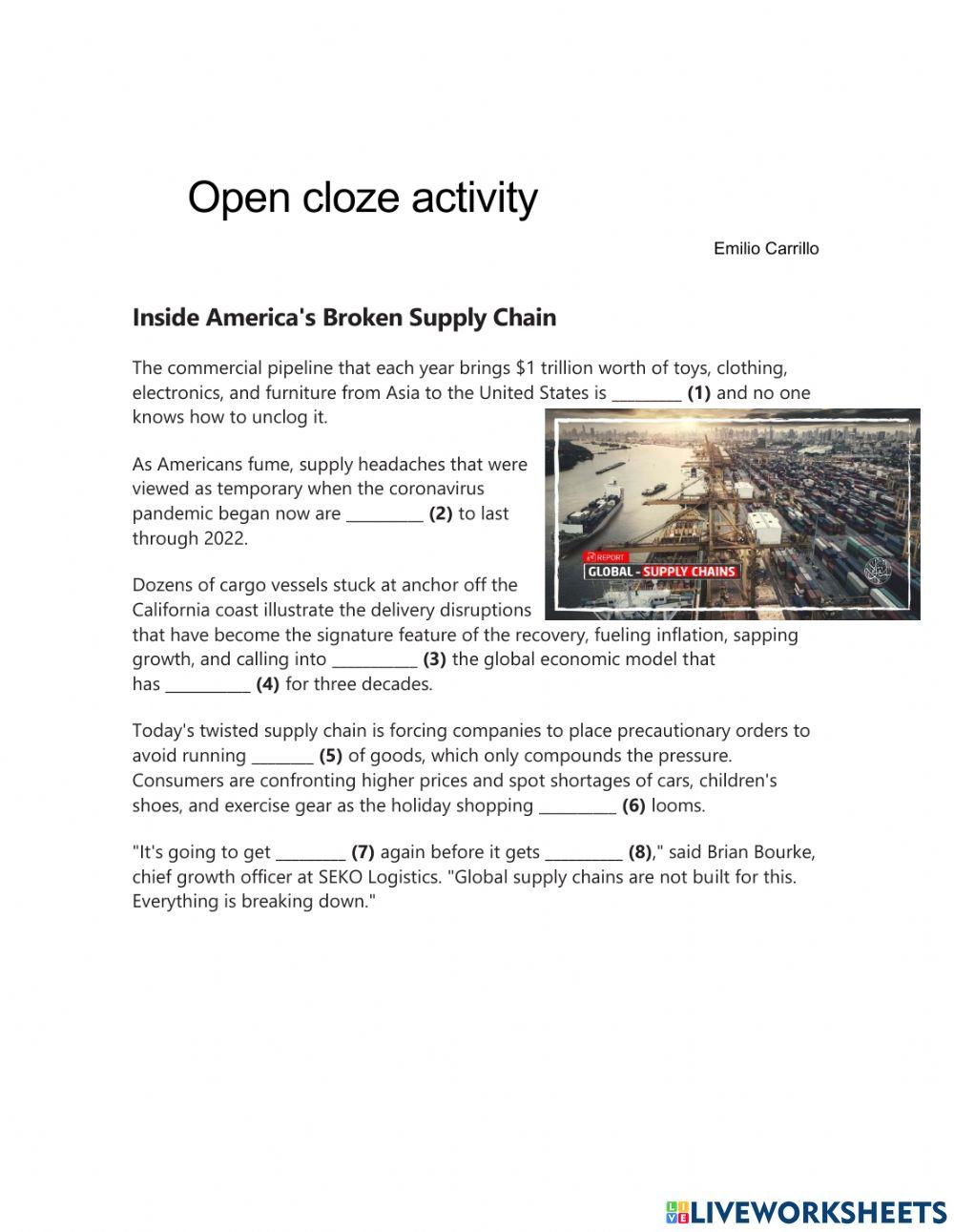 Open cloze exercise - container crisis 2022 2125961