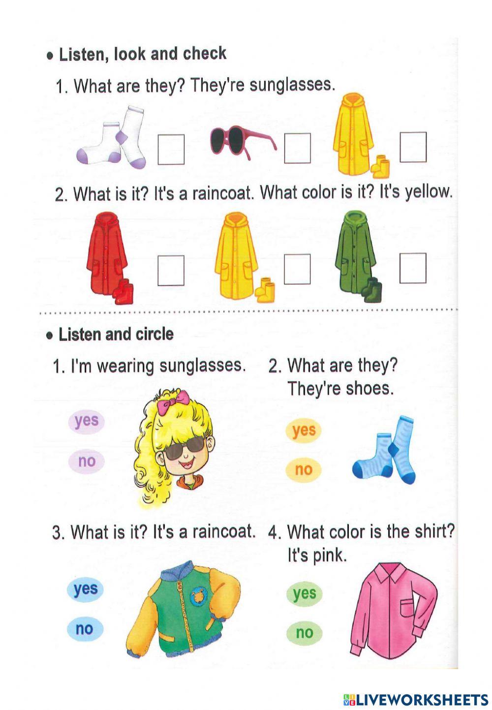 Review clothes | Live Worksheets