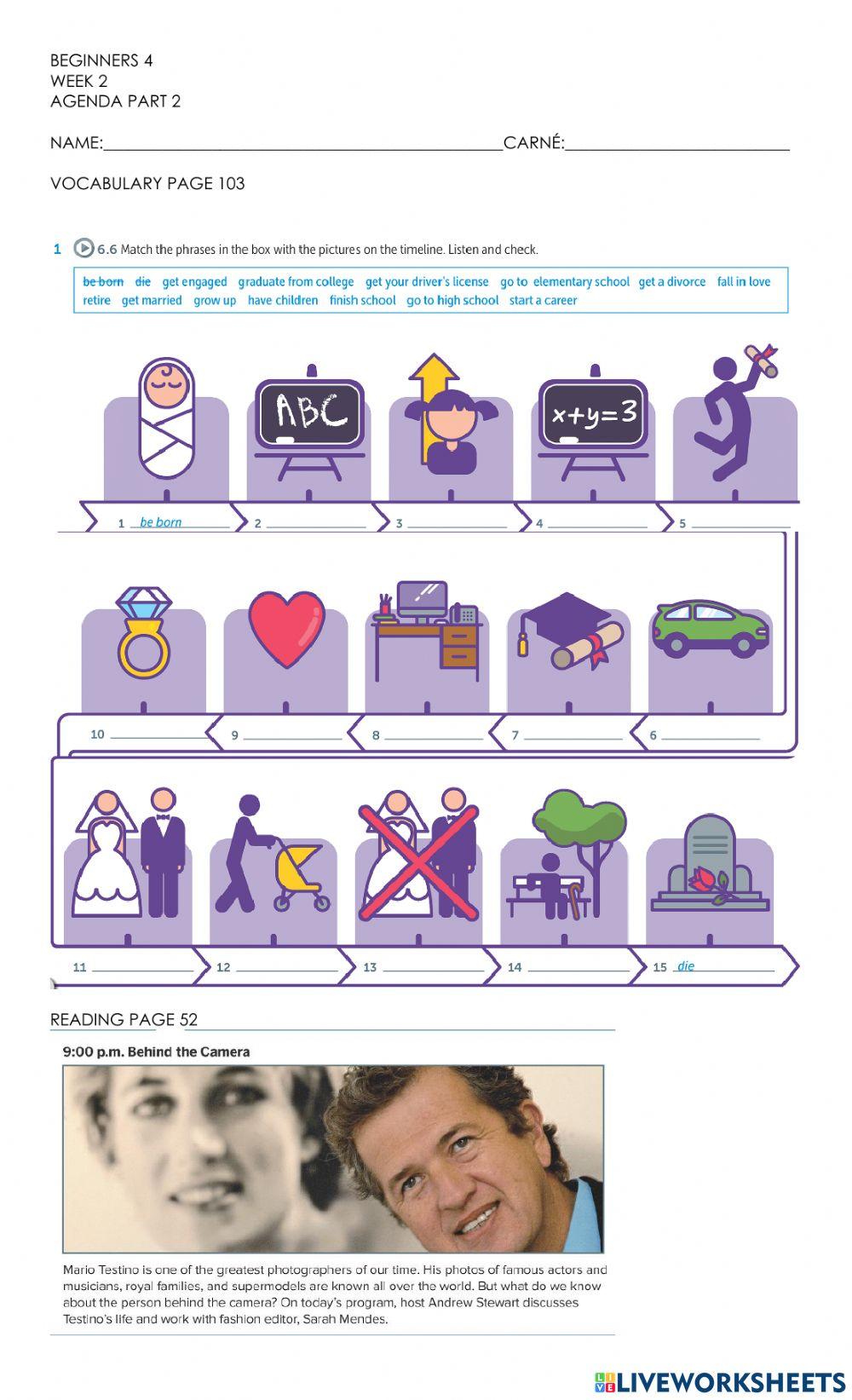 B4 week 2 part 2 online exercise for | Live Worksheets