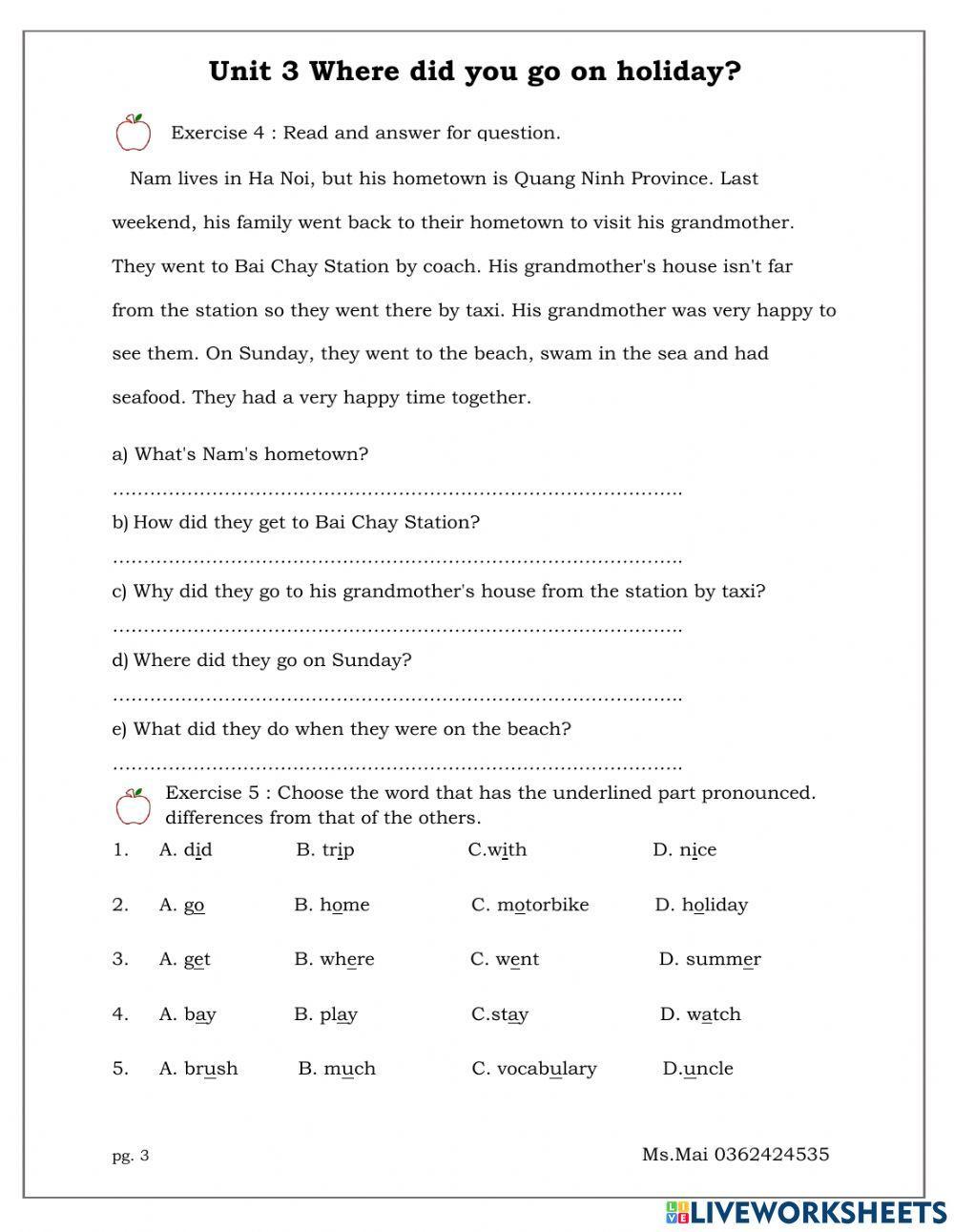 Grade 5 - unit 3 | Free Interactive Worksheets | 2127325