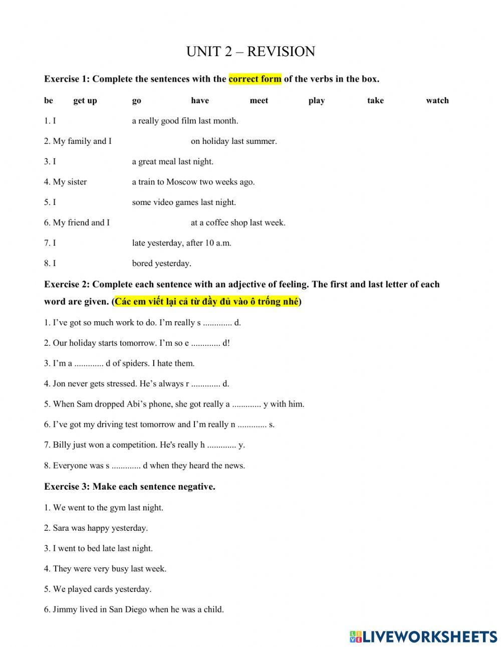 A2 plus - unit … | Free Interactive Worksheets | 2127401