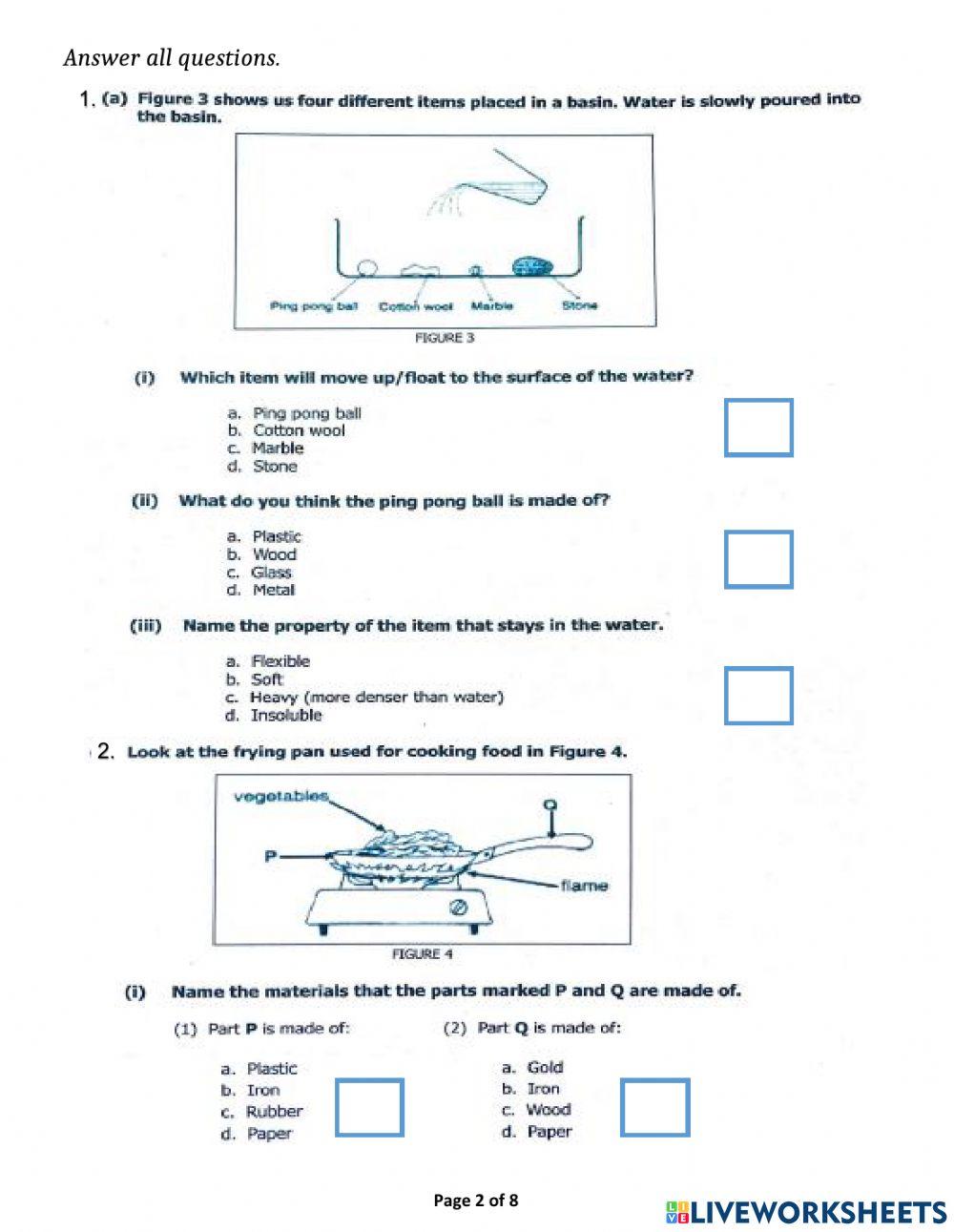 Science Holiday Homework Year 5 - Term 2 (2022) online exercise for ...