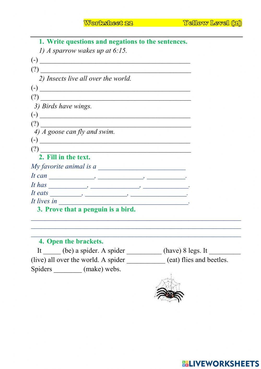 Worksheet 22 YL(2) worksheet | Live Worksheets