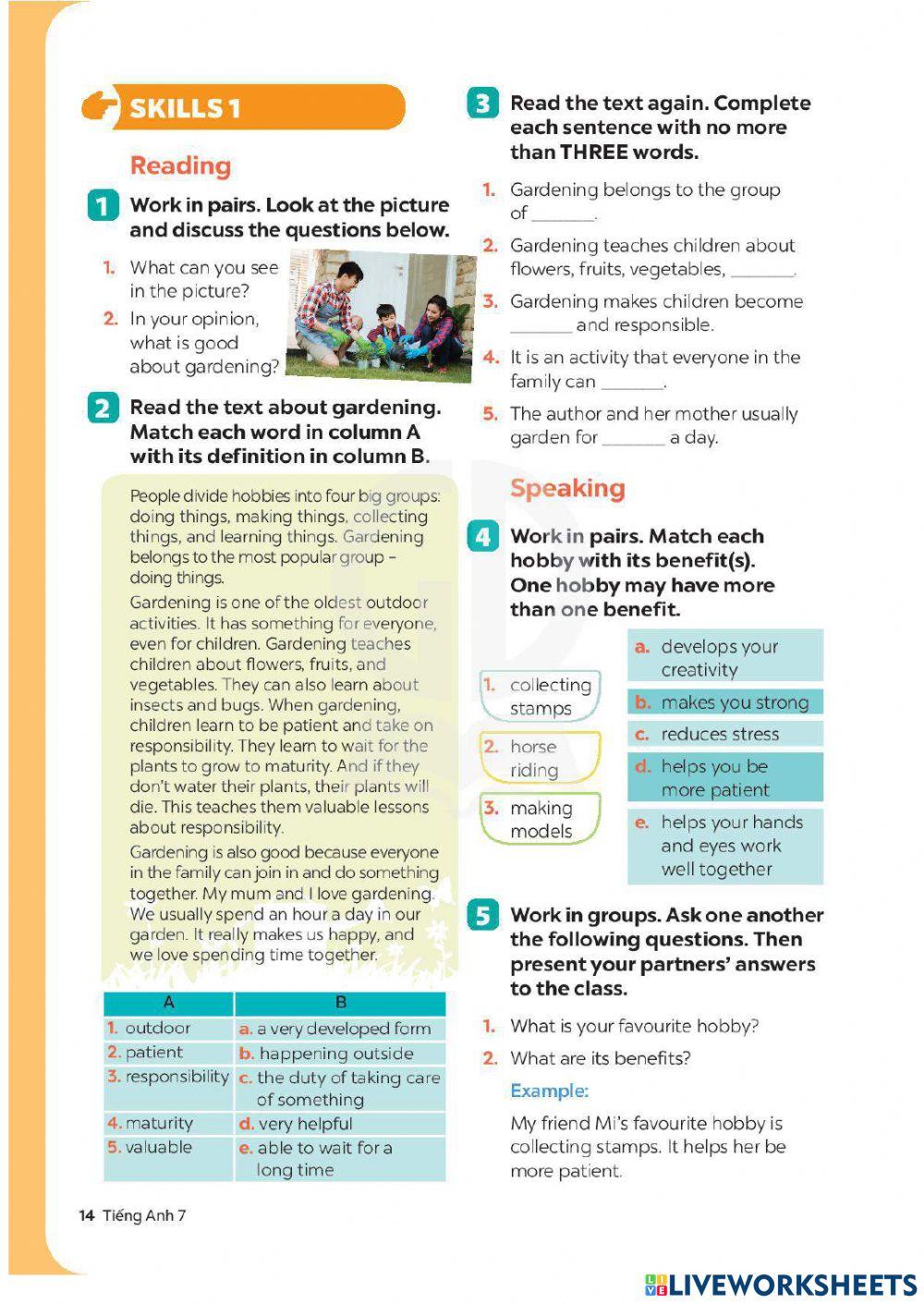 Ta 7 worksheet | Live Worksheets