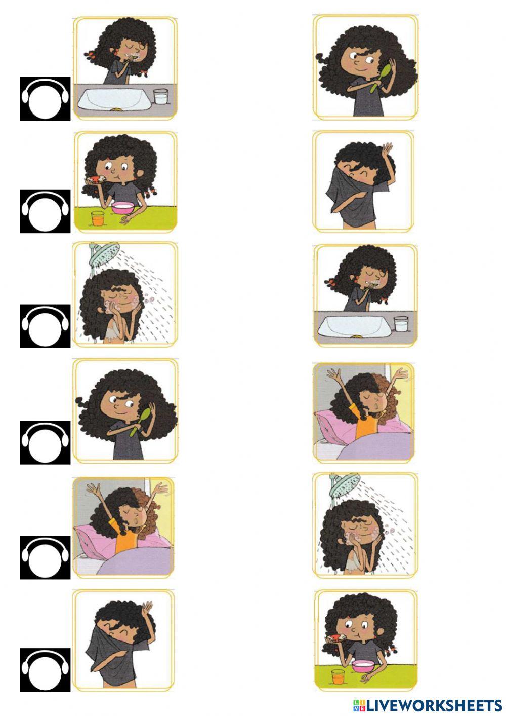 la routine- exercice d'écoute online exercise for | Live Worksheets